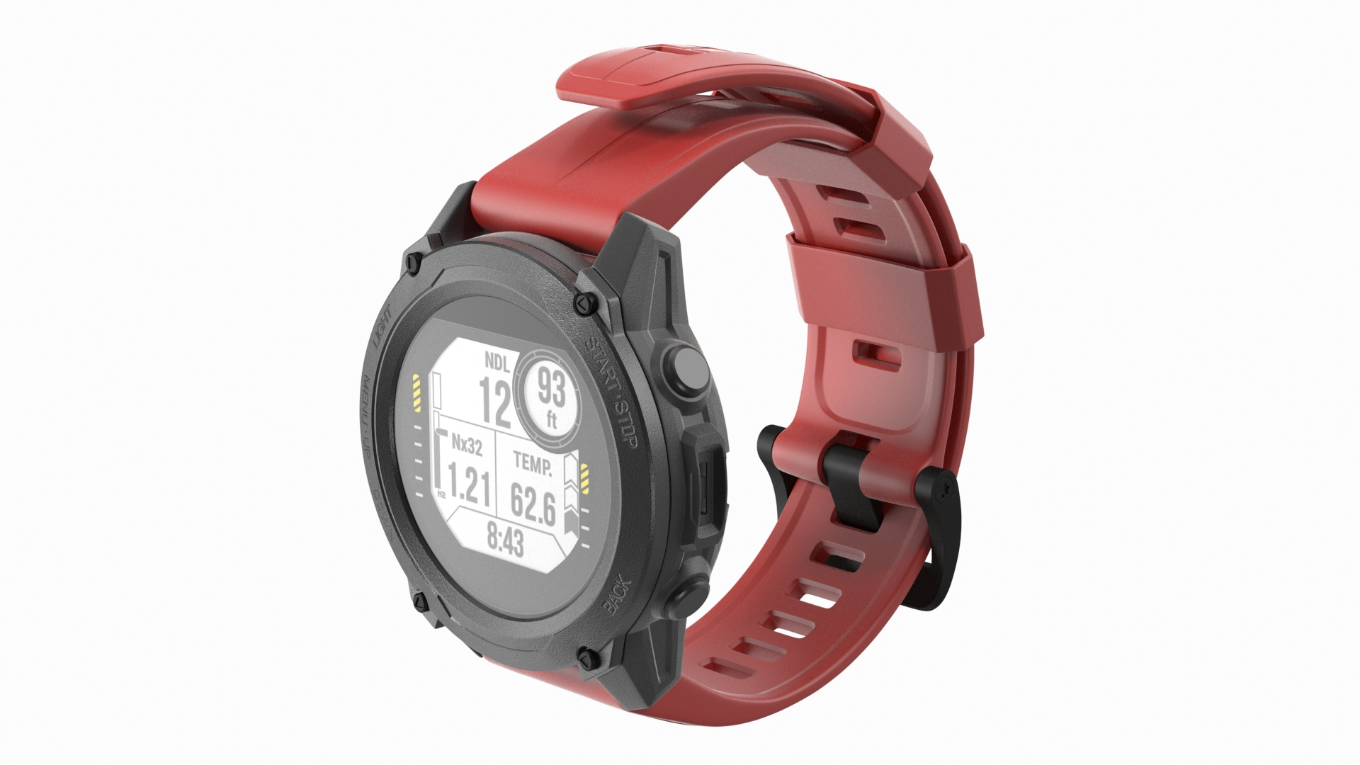 3D Sport Smartwatch Red Band model - TurboSquid 2111723