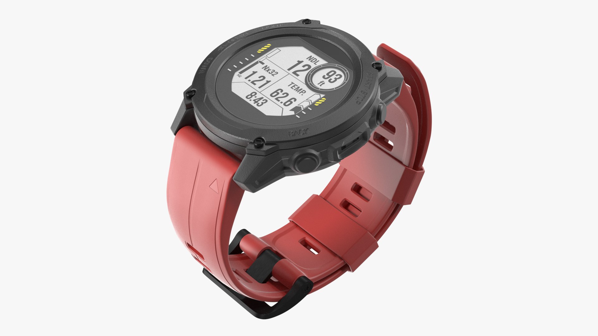 3D Sport Smartwatch Red Band model - TurboSquid 2111723
