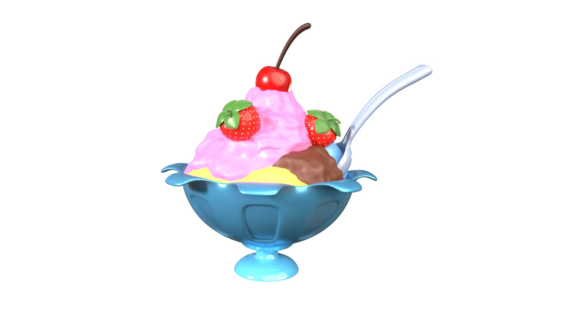 Ice Cream Sundae 3D Illustration 3D Model - TurboSquid 2235823
