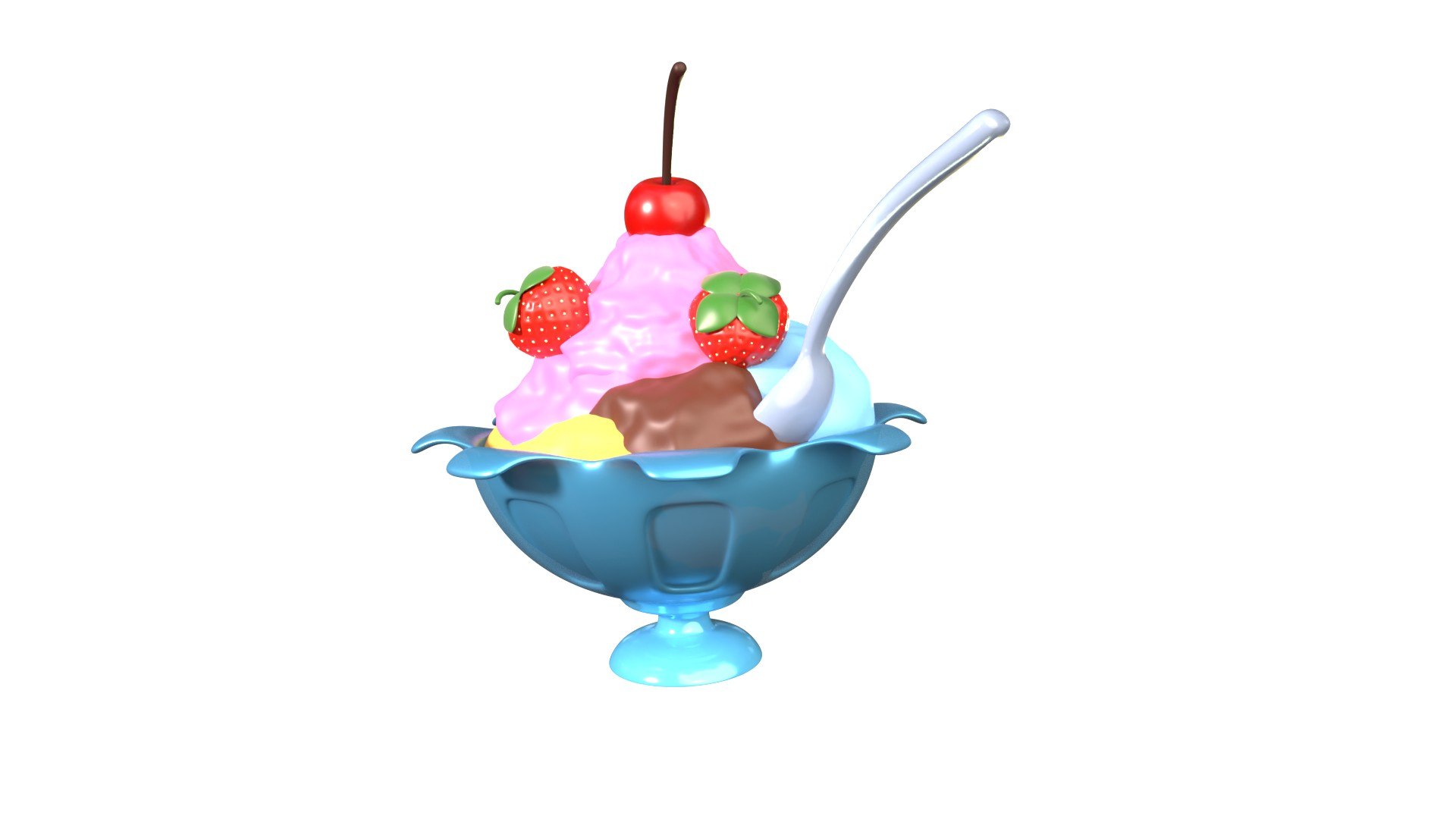 Ice Cream Sundae 3D Illustration 3D Model - TurboSquid 2235823