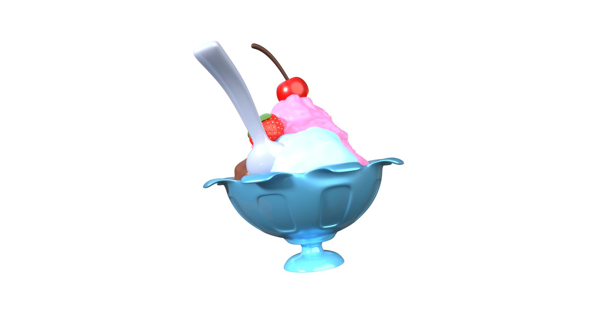 Ice Cream Sundae 3D Illustration 3D Model - TurboSquid 2235823