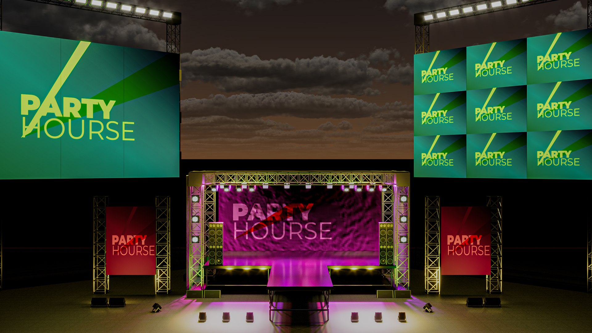 3D Celebration Stage - TurboSquid 2229221