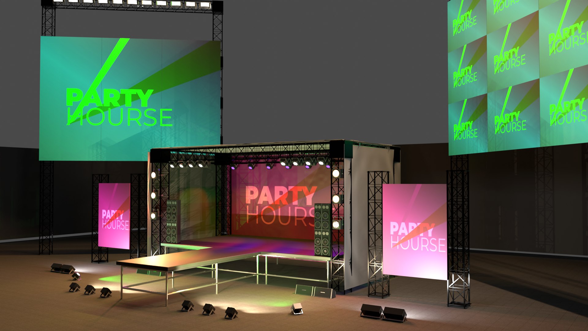 3D Celebration Stage - TurboSquid 2229221