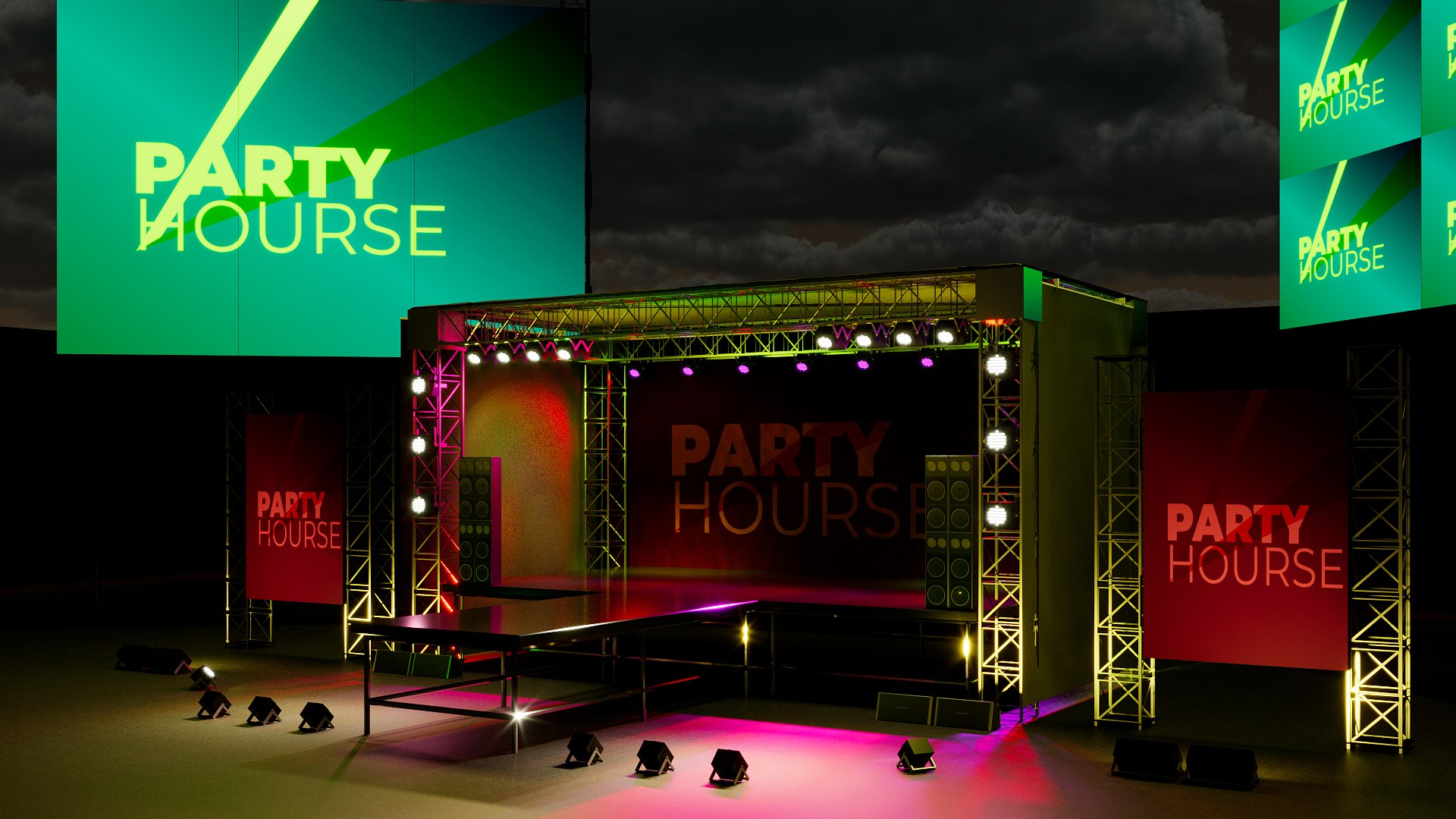 3D Celebration Stage - TurboSquid 2229221