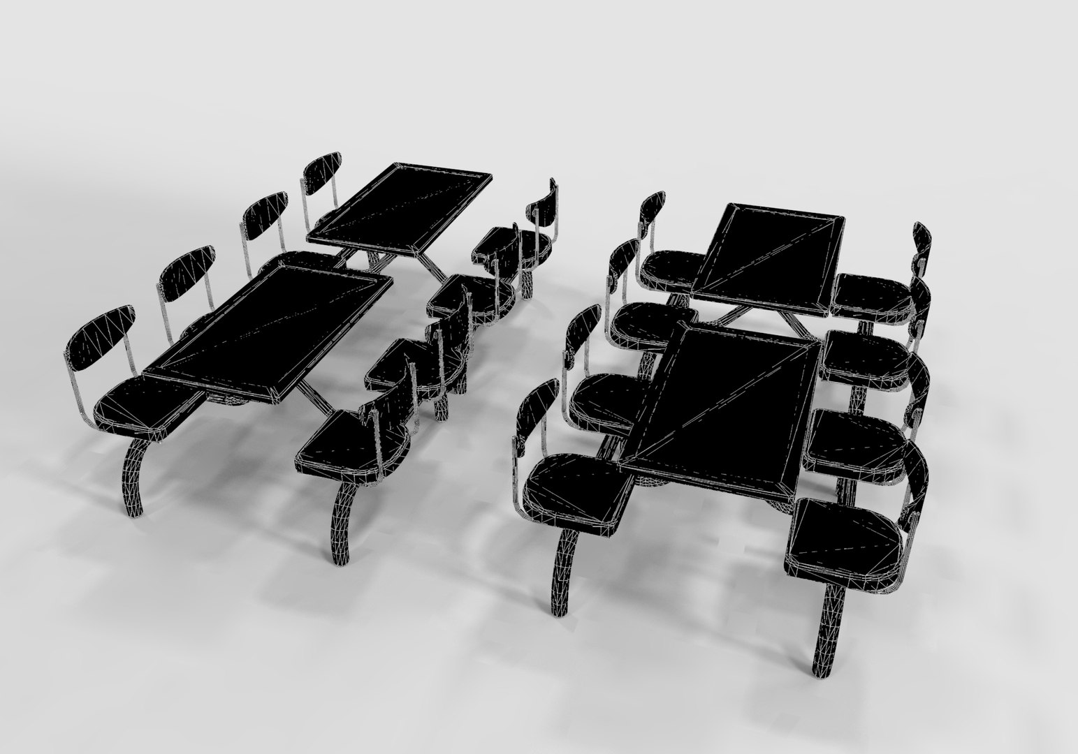 3d Model Table Chair Set