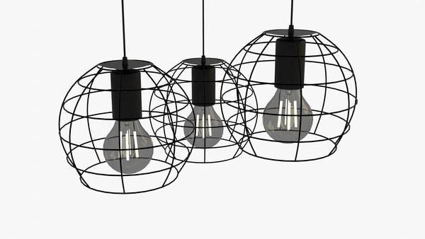 3D Spherical Shape Hanging Light with LED Bulb E27 - TurboSquid 2018360