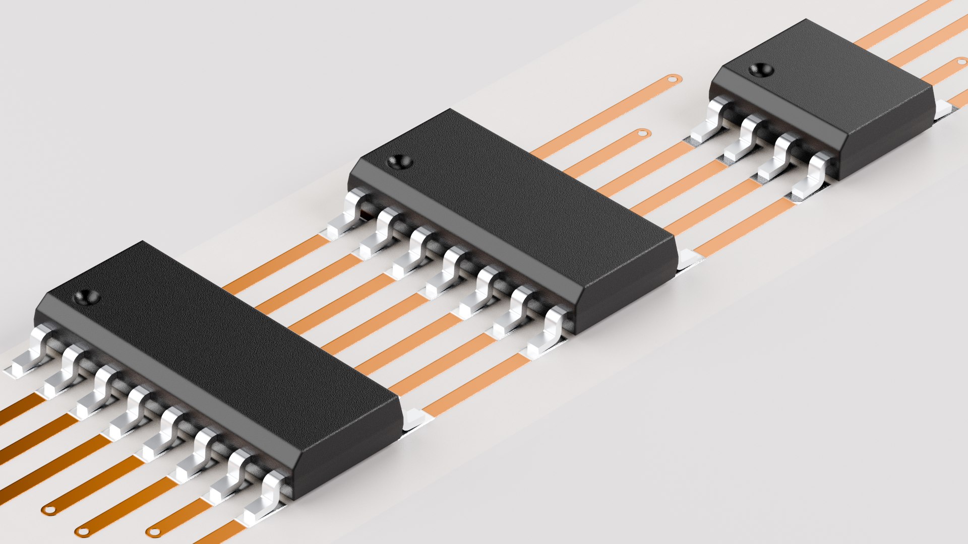 3D Model SOIC8 SOIC14 SOIC16 SMD integrated circuit packages 3D model ...