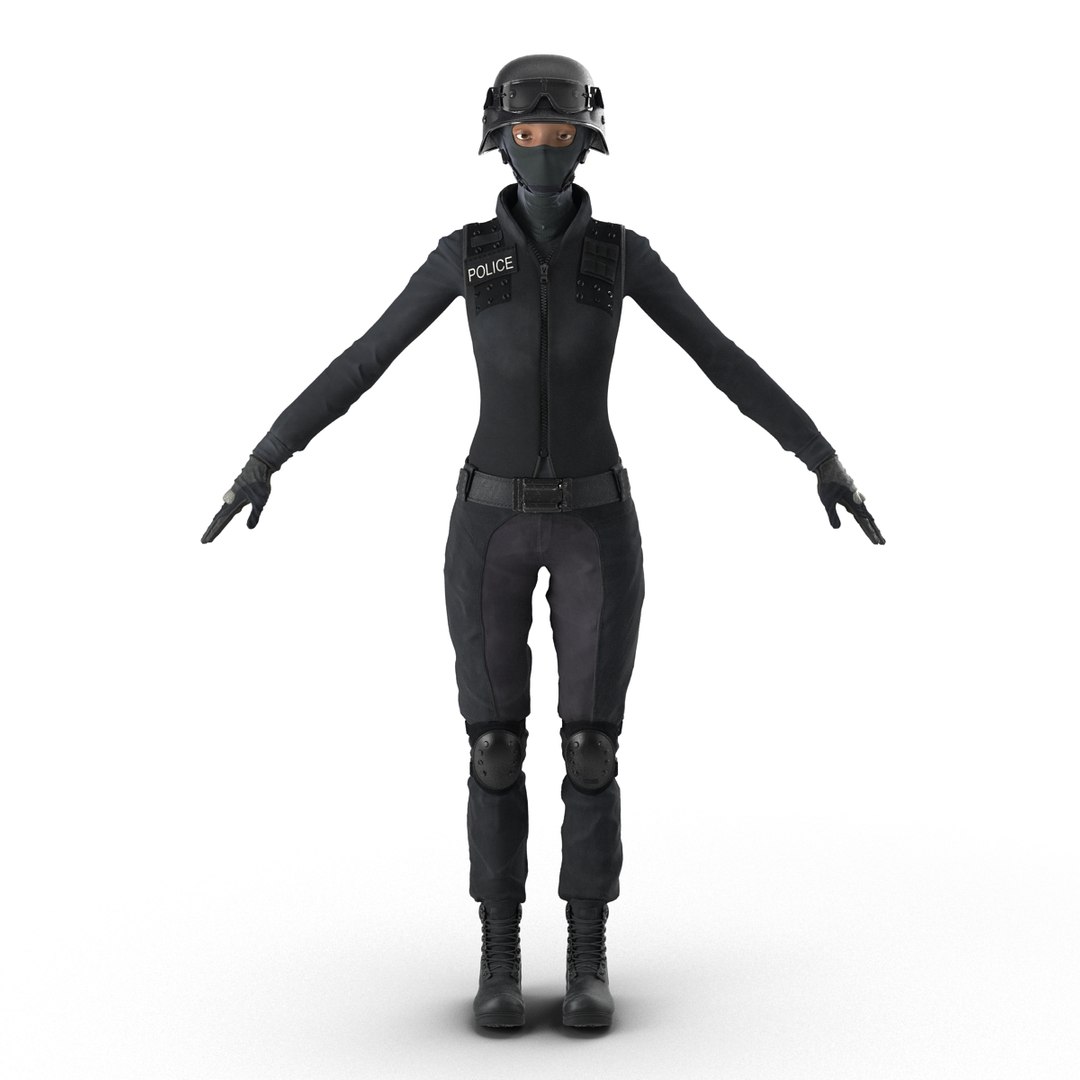 3d model swat woman 3 modeled