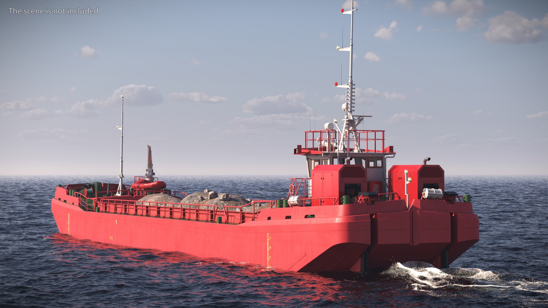 3D Split Hopper Barge With Crushed Stone Load - TurboSquid 2426066