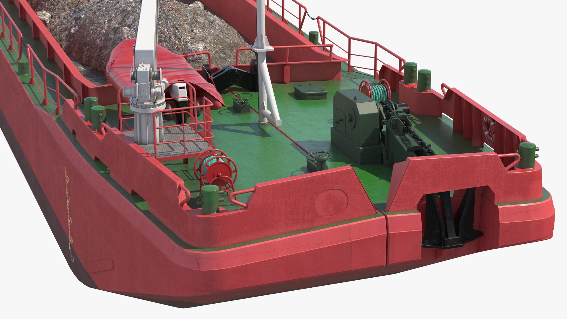 3D Split Hopper Barge With Crushed Stone Load - TurboSquid 2426066