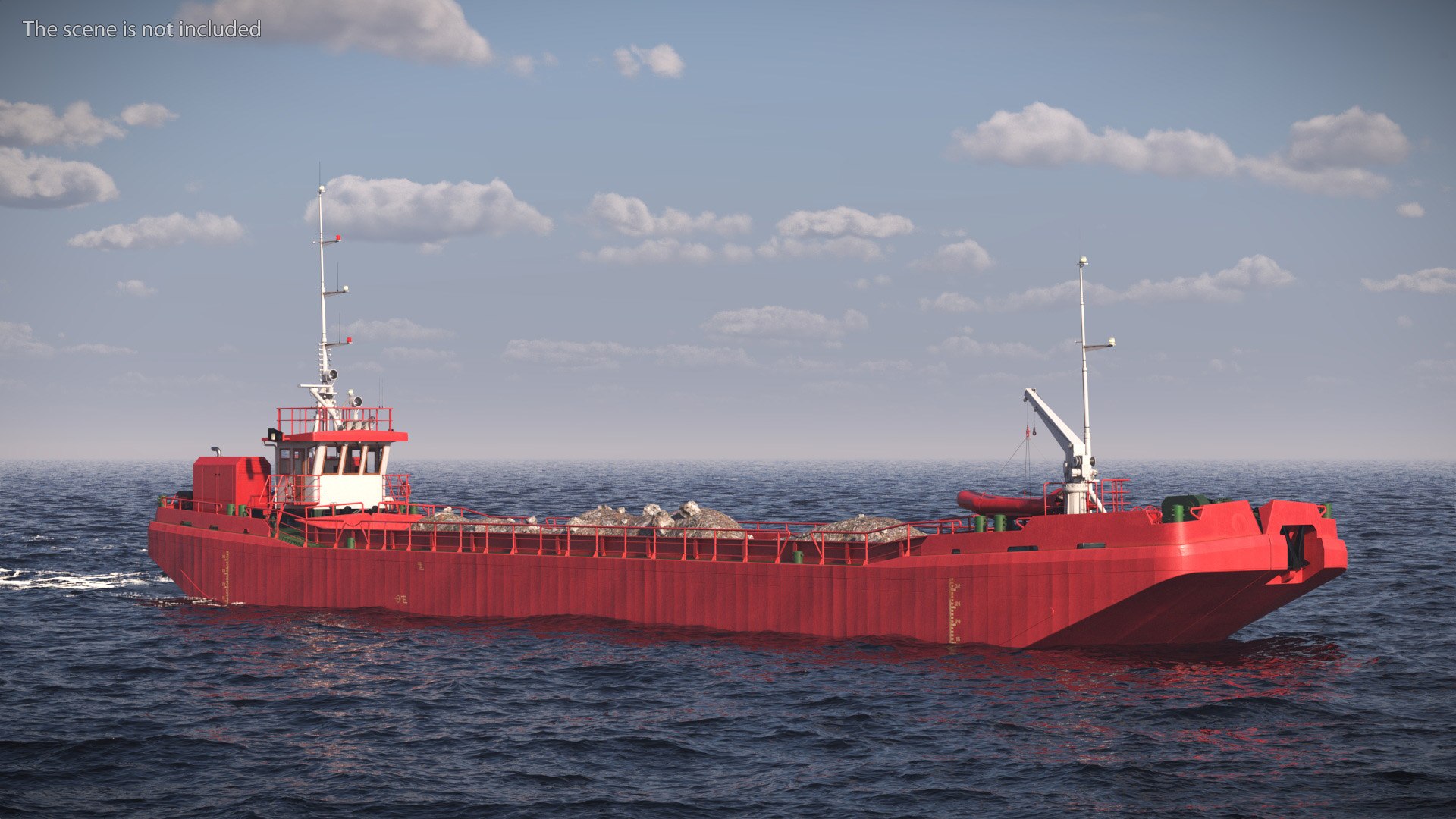 3D Split Hopper Barge With Crushed Stone Load - TurboSquid 2426066