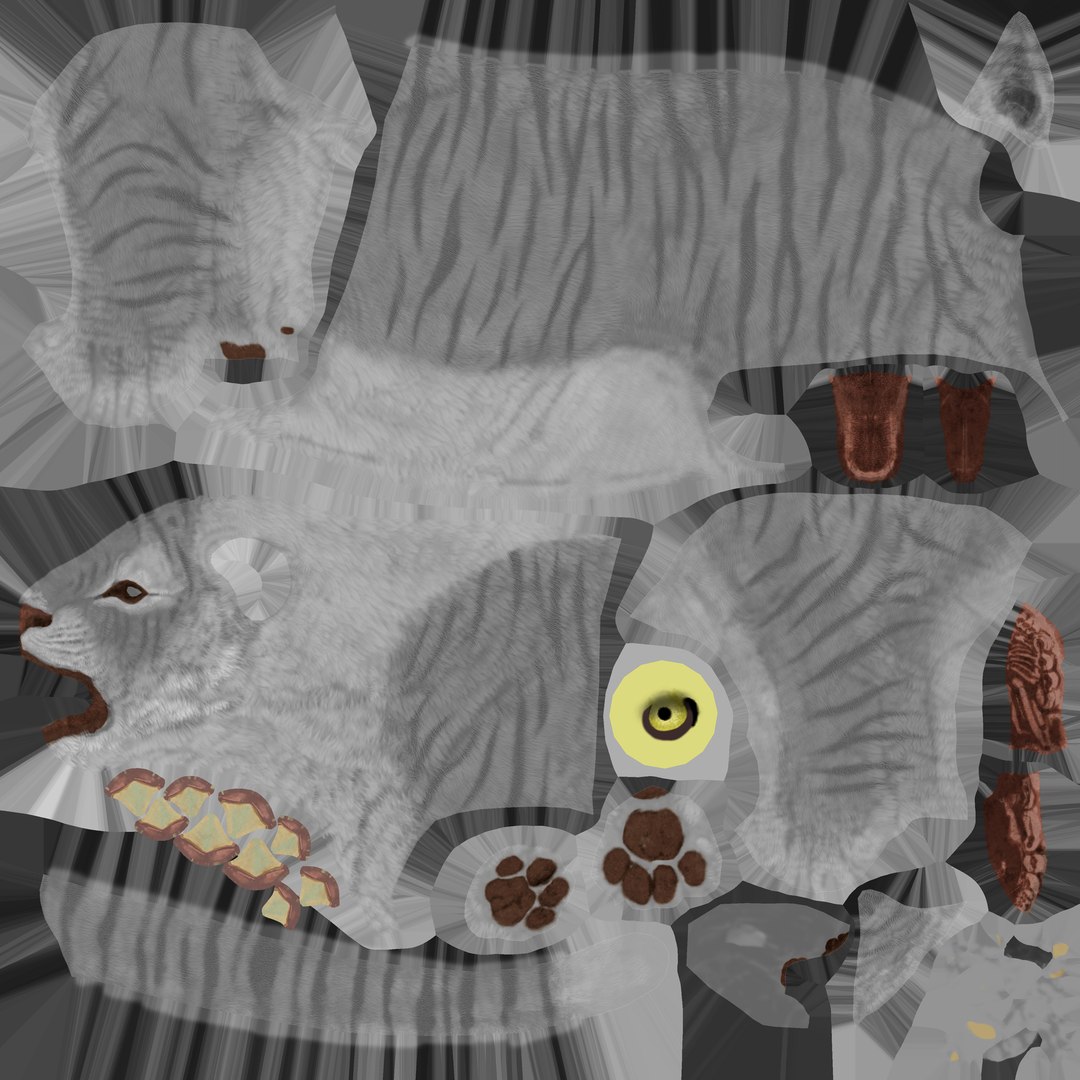 3D Tiger Gray Model - TurboSquid 2404601