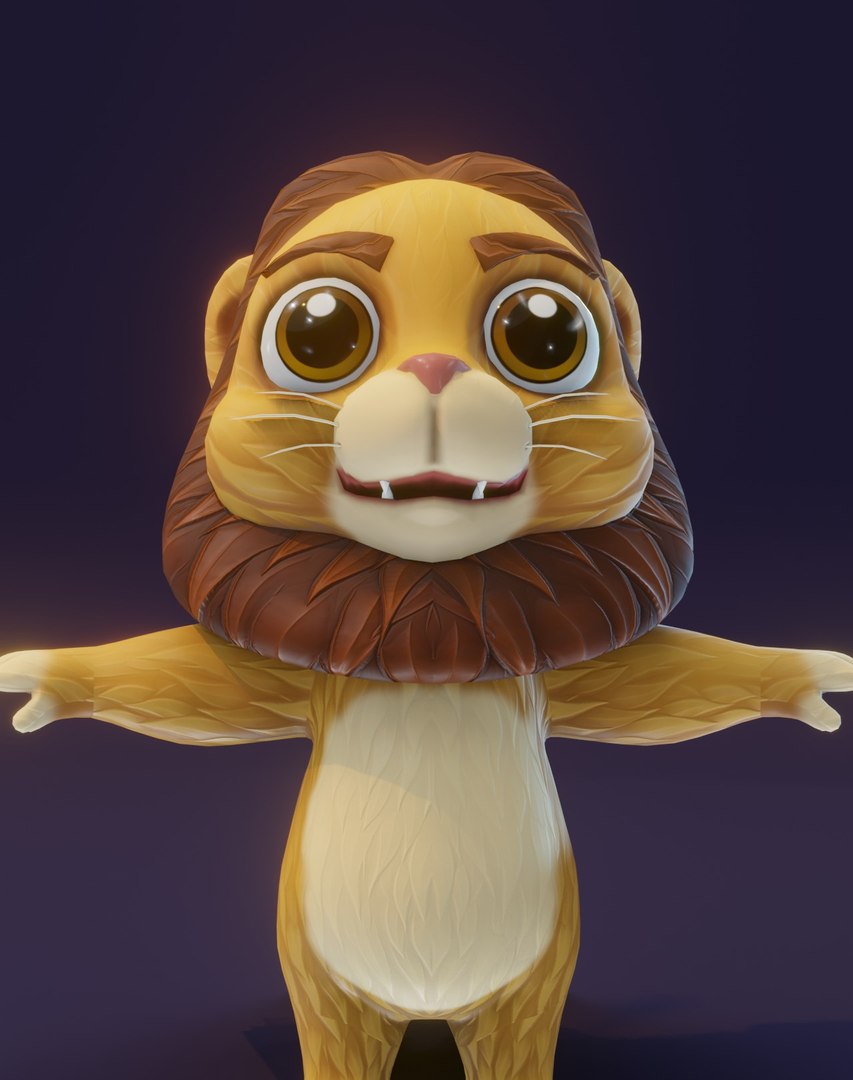 3D Cartoon Lion 3D Model - TurboSquid 1802017