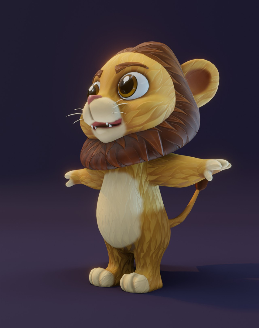 3D Cartoon Lion 3D Model - TurboSquid 1802017