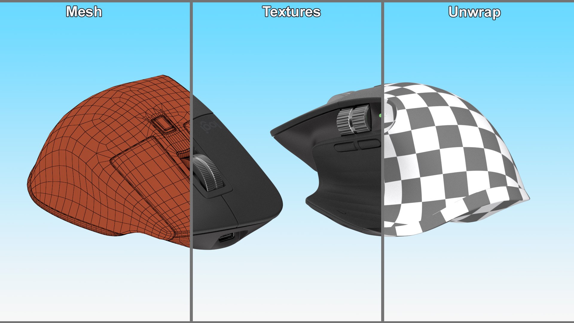 3D Model Logitech MX Master 3S Wireless Mouse Black - TurboSquid 2217154