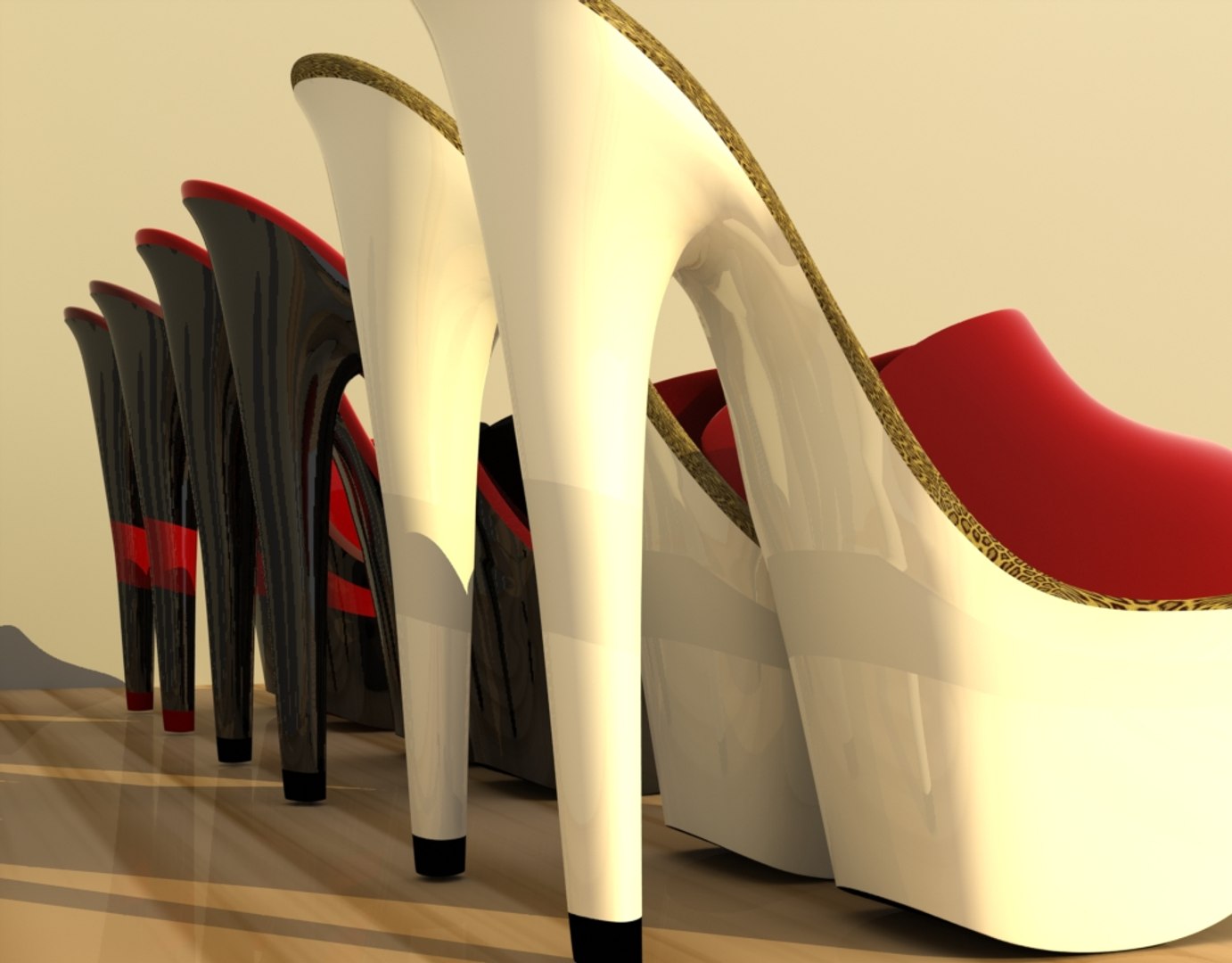 Hot Woman Shoes Heels 3d Dxf