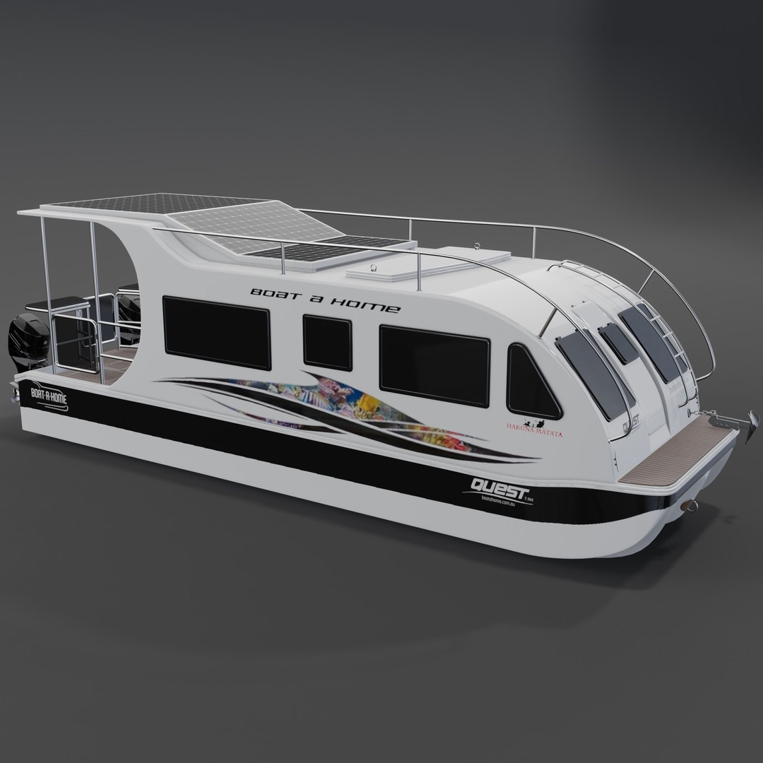 Boat A Home Quest 7 9M Houseboat 3D Model Catamaran 3D Model ...