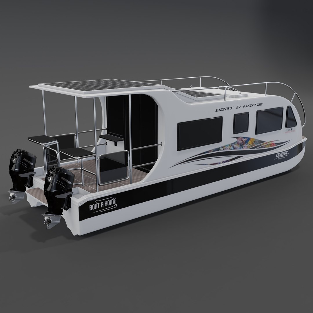 Boat A Home Quest 7 9M Houseboat 3D Model Catamaran 3D Model ...