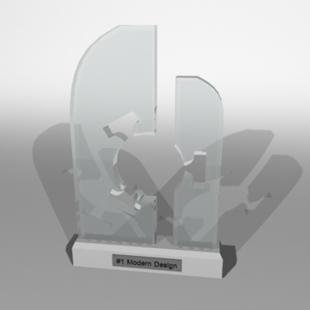 3d Glass Trophy Modern Model