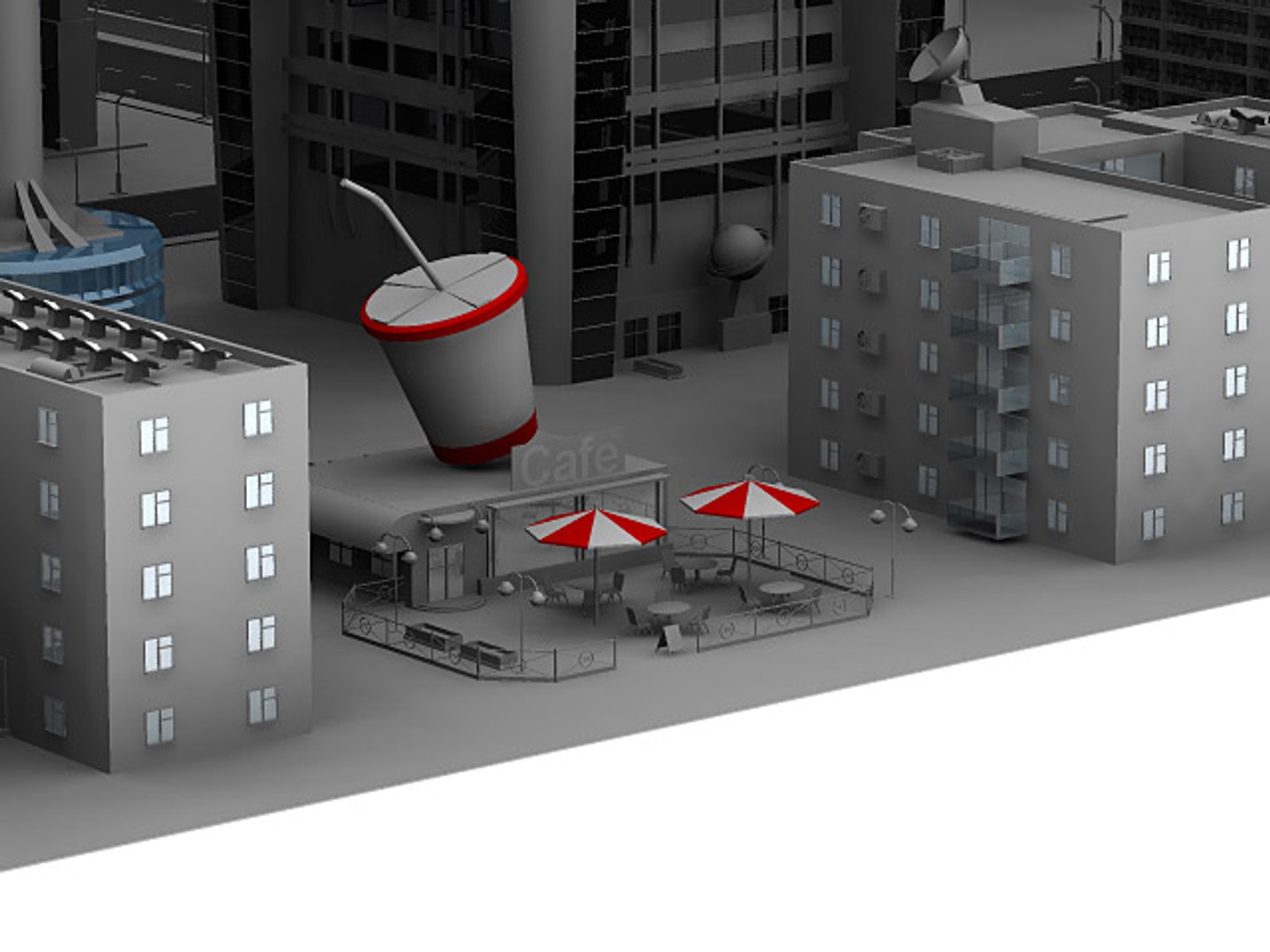 3d obj buildings houses street