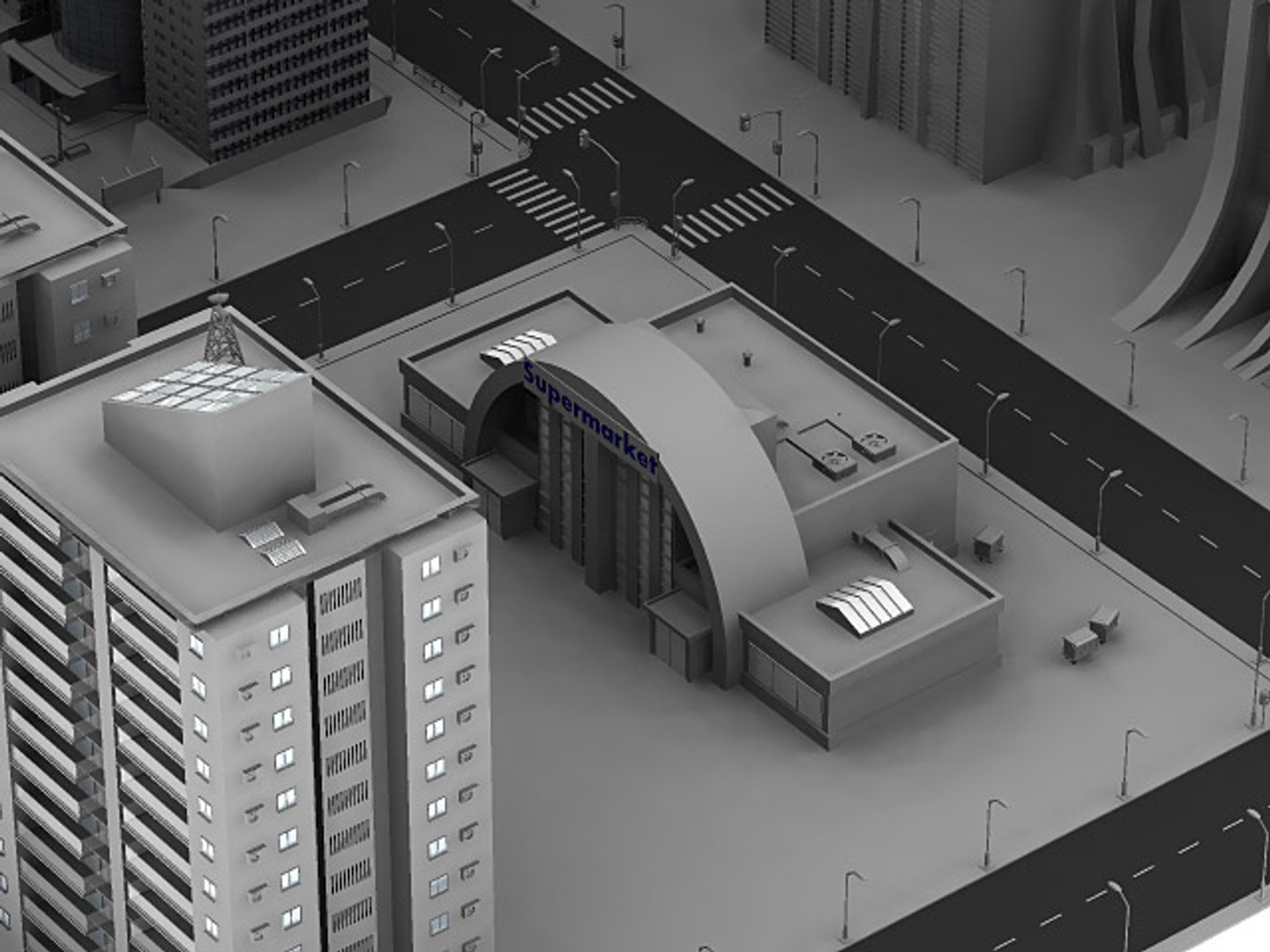 3d obj buildings houses street
