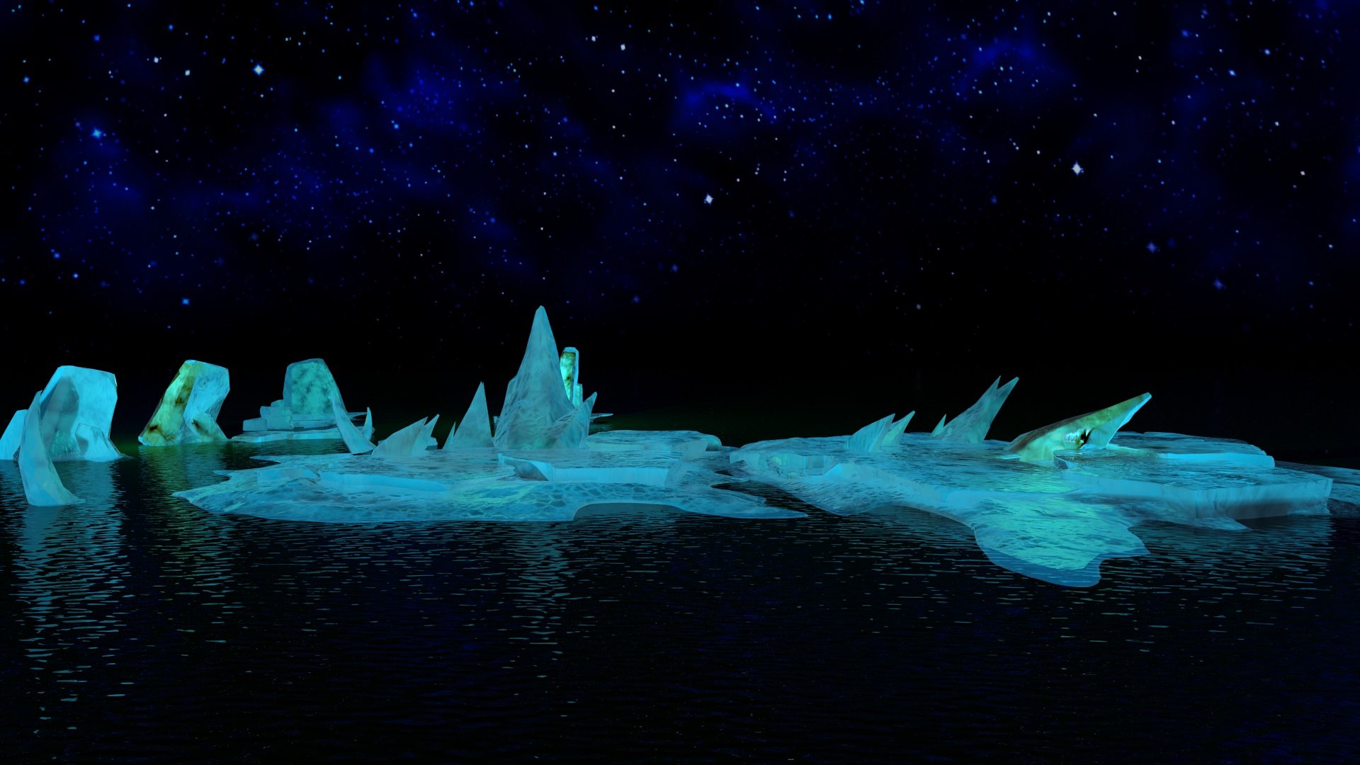 Icebergs Icescape Snow Ice Polar Pole Ocean Water Sea Model ...