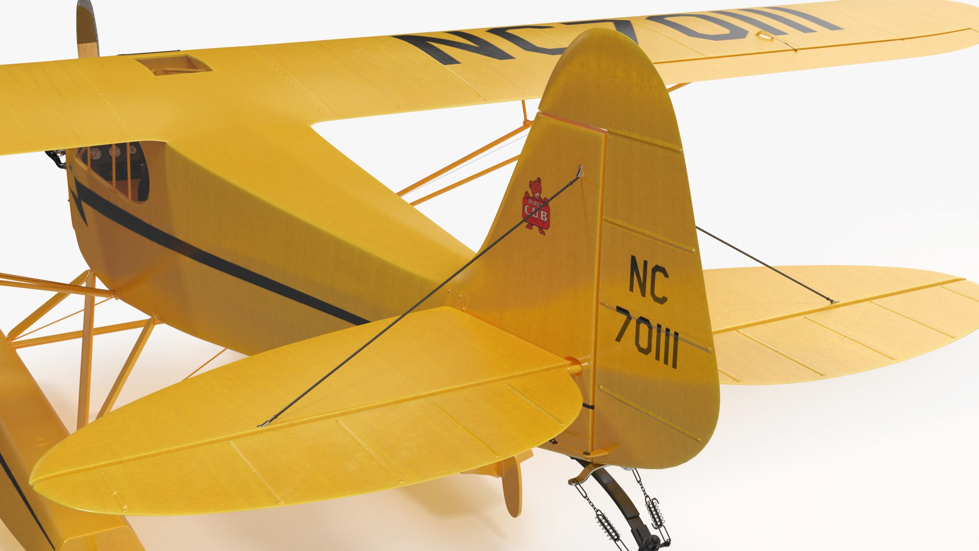 3D Classic Monoplane Aircraft Piper J-3 With Floats - TurboSquid 2230221