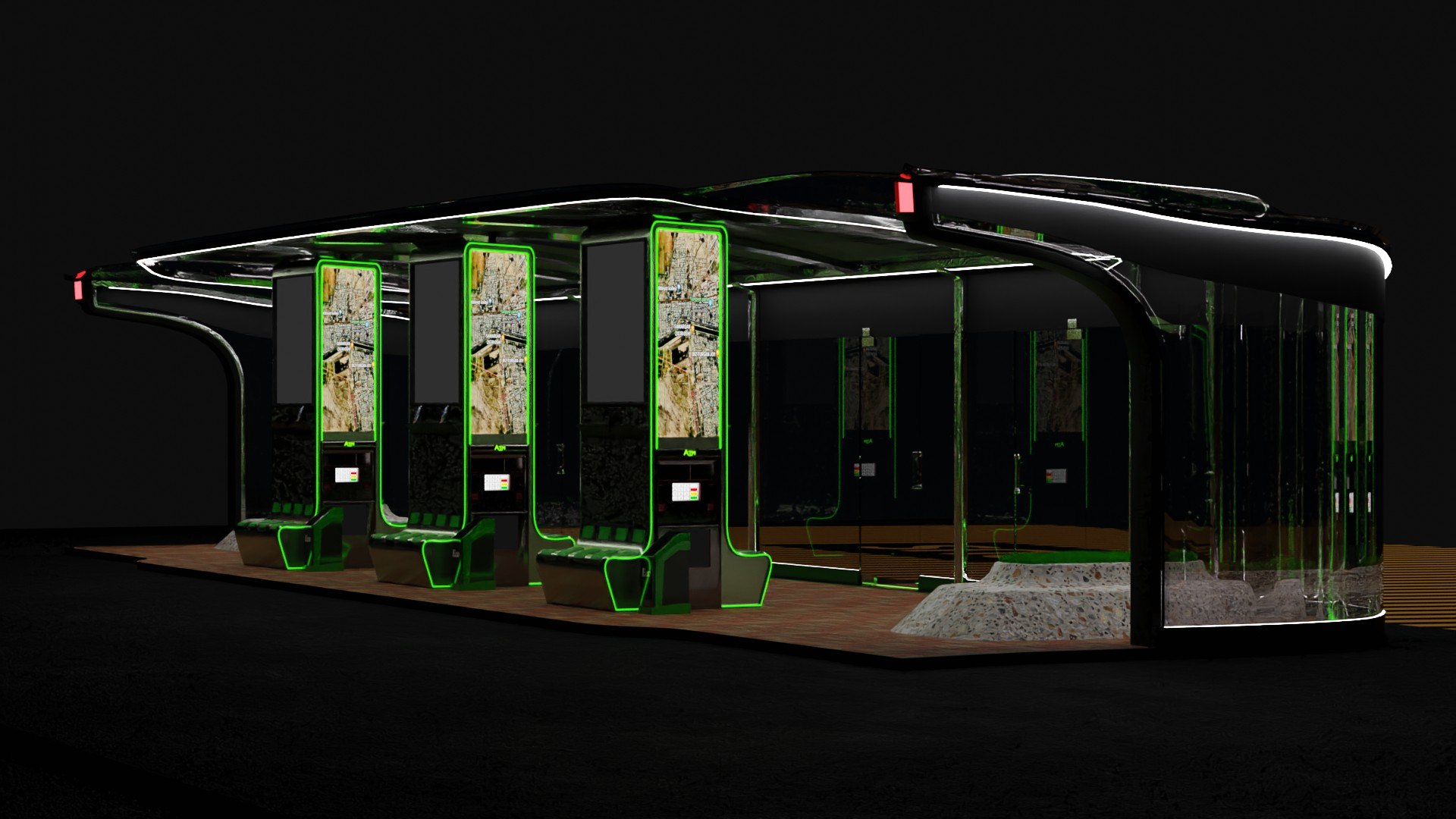 Street Bus Stop 3D - TurboSquid 1844308