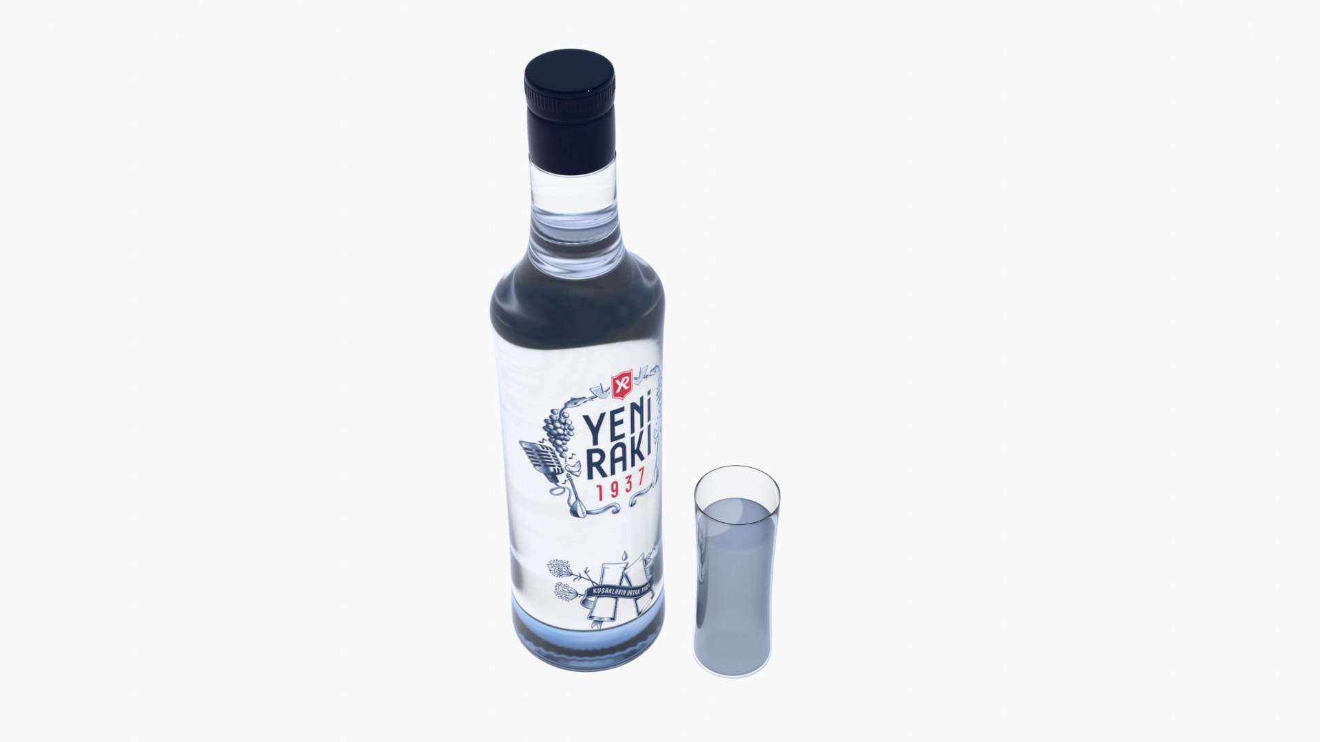 Yeni Raki And Glass 3D Model - TurboSquid 2202413