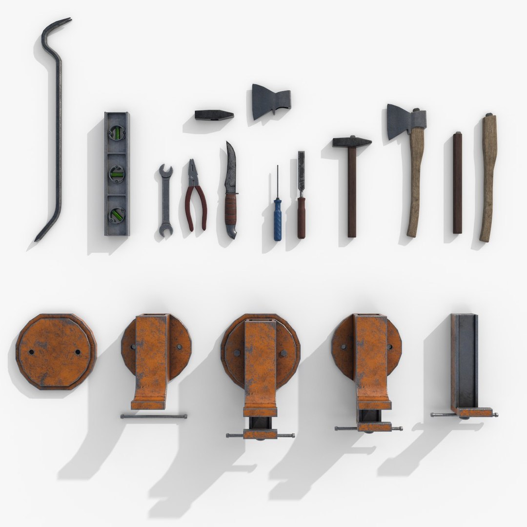 Working Tools Set Model - TurboSquid 1872722