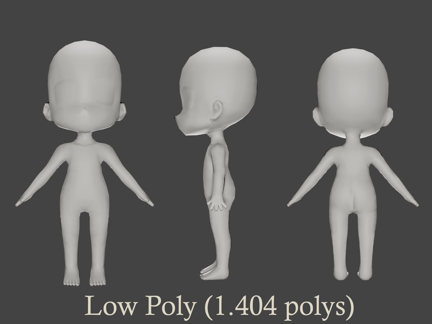 Chibi Anime Base Mesh Model - TurboSquid 2056328