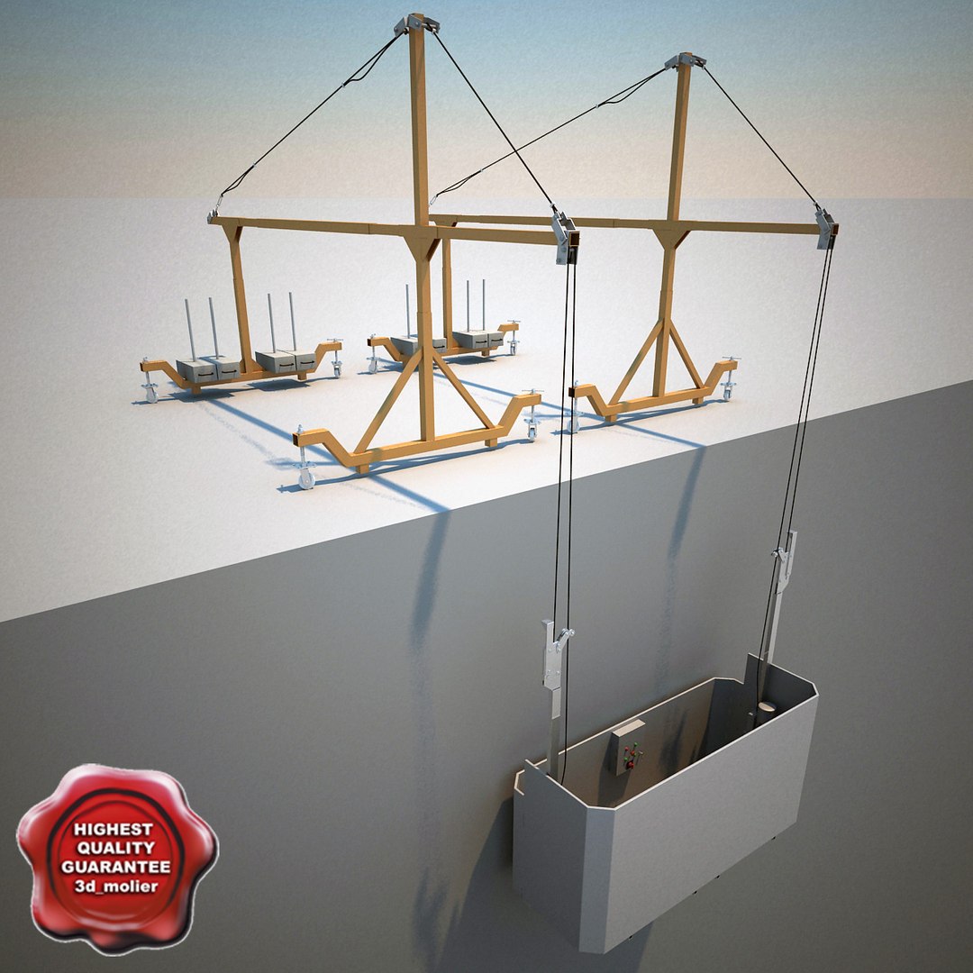 Window Cleaning Machine Gondola 3d Max
