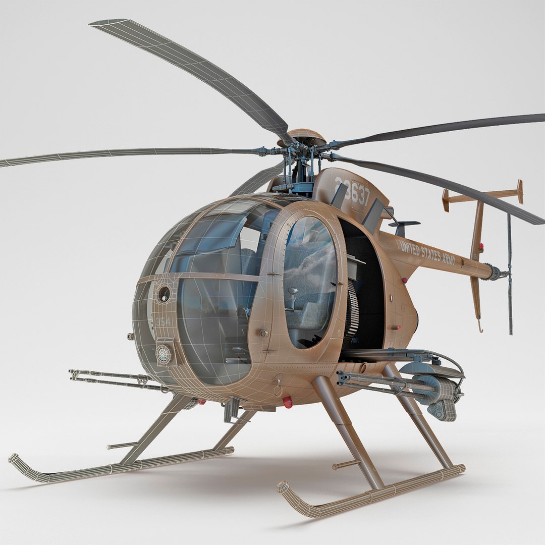 ah-6 little bird helicopter 3d model