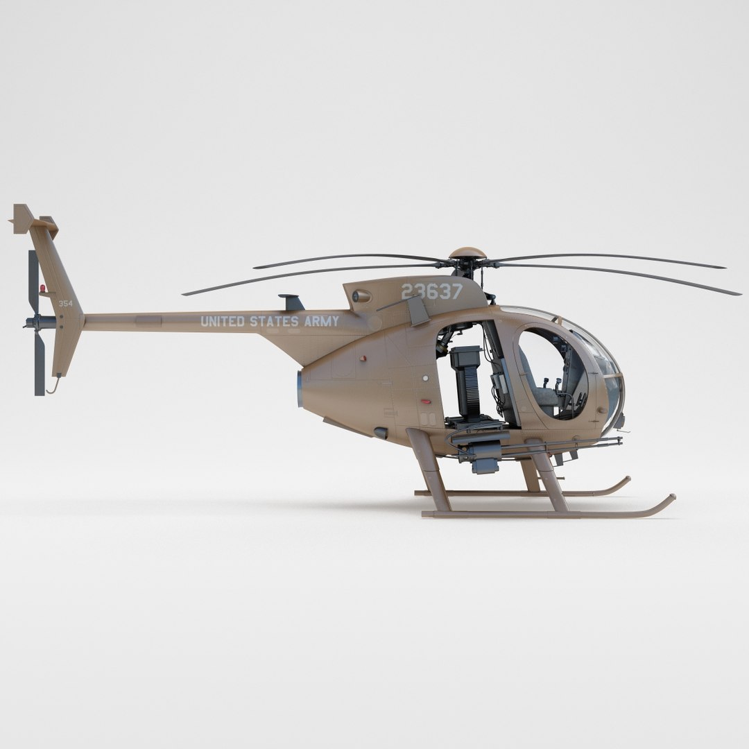 ah-6 little bird helicopter 3d model