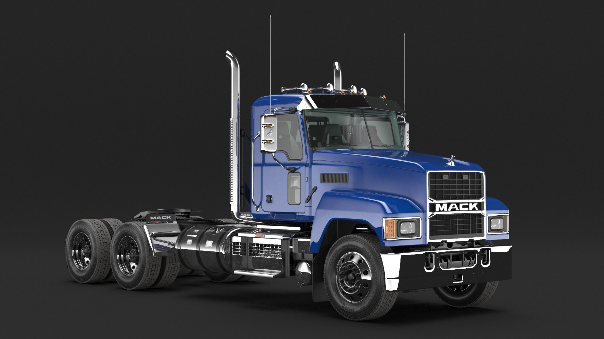 Mack Medium Duty Truck Blue 3D Model - TurboSquid 2343075