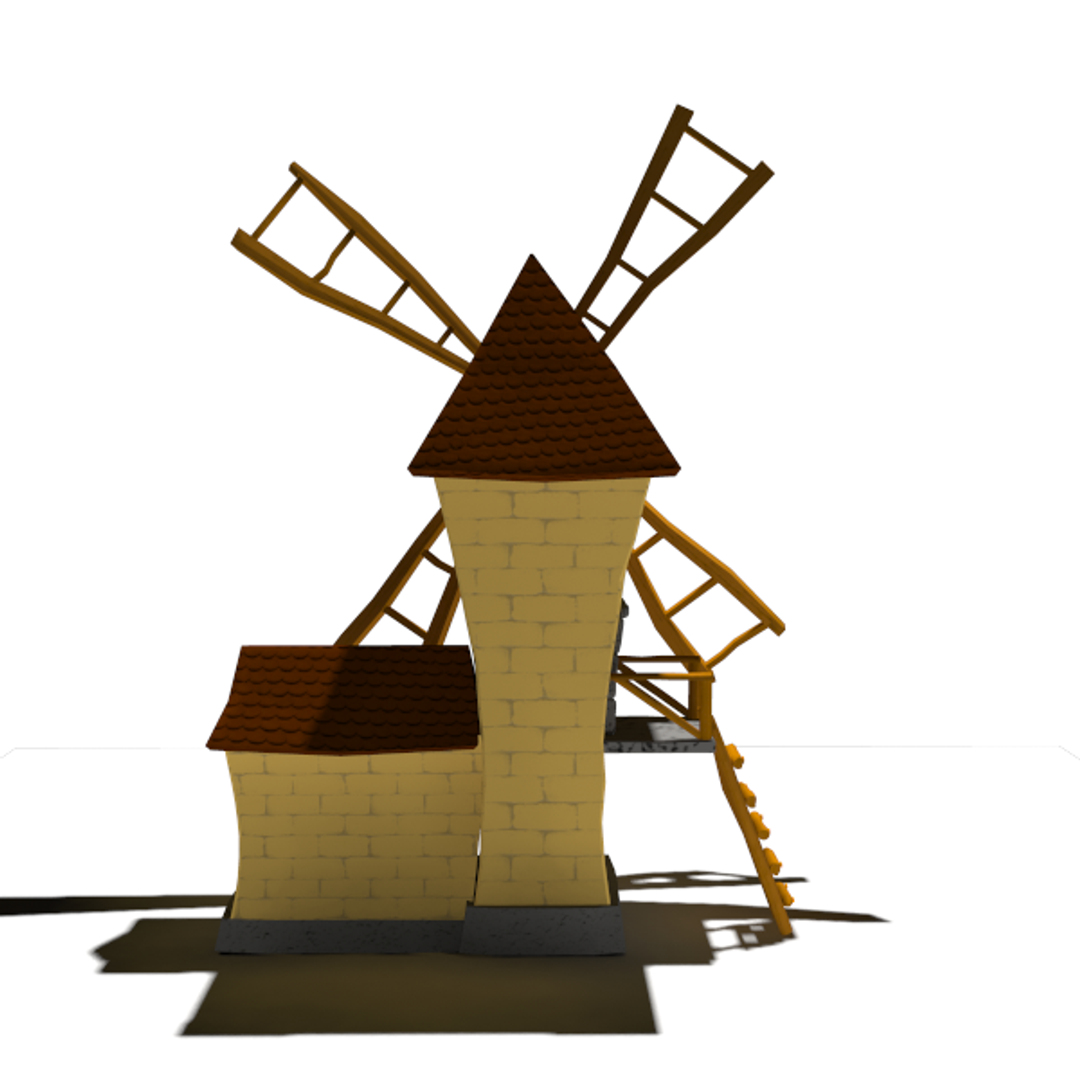 3d Model Of Cartoon Windmill