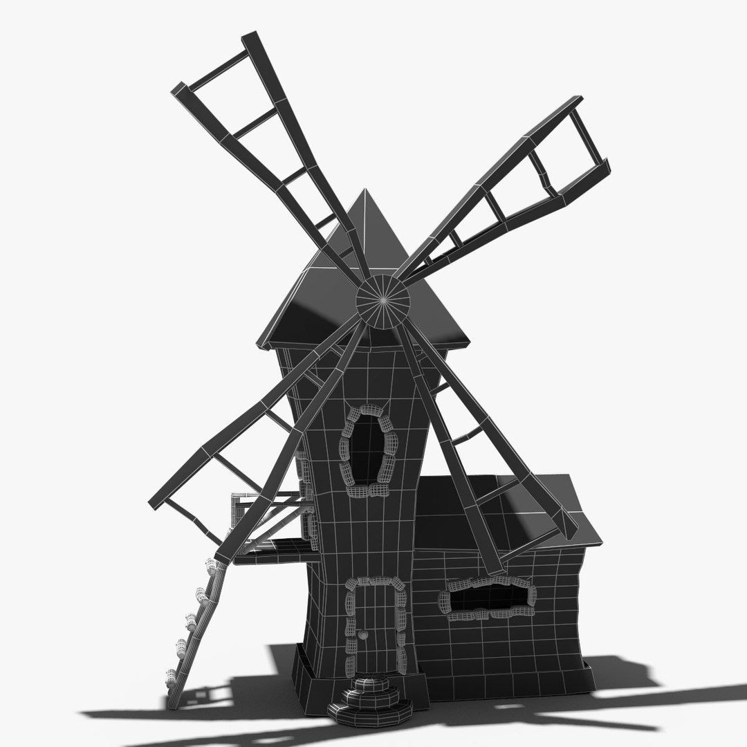 3d Model Of Cartoon Windmill