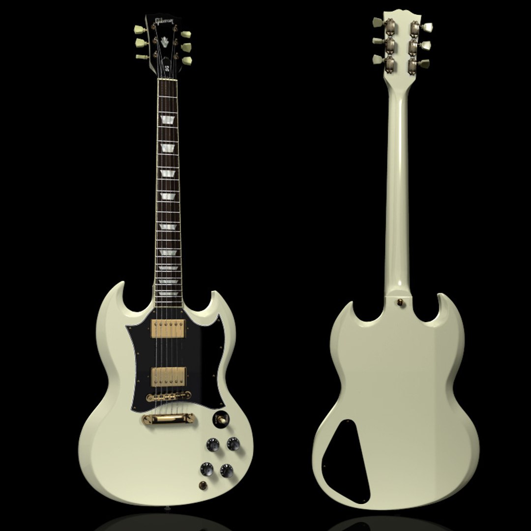 Gibson Sg Ivory Guitar 3d Max