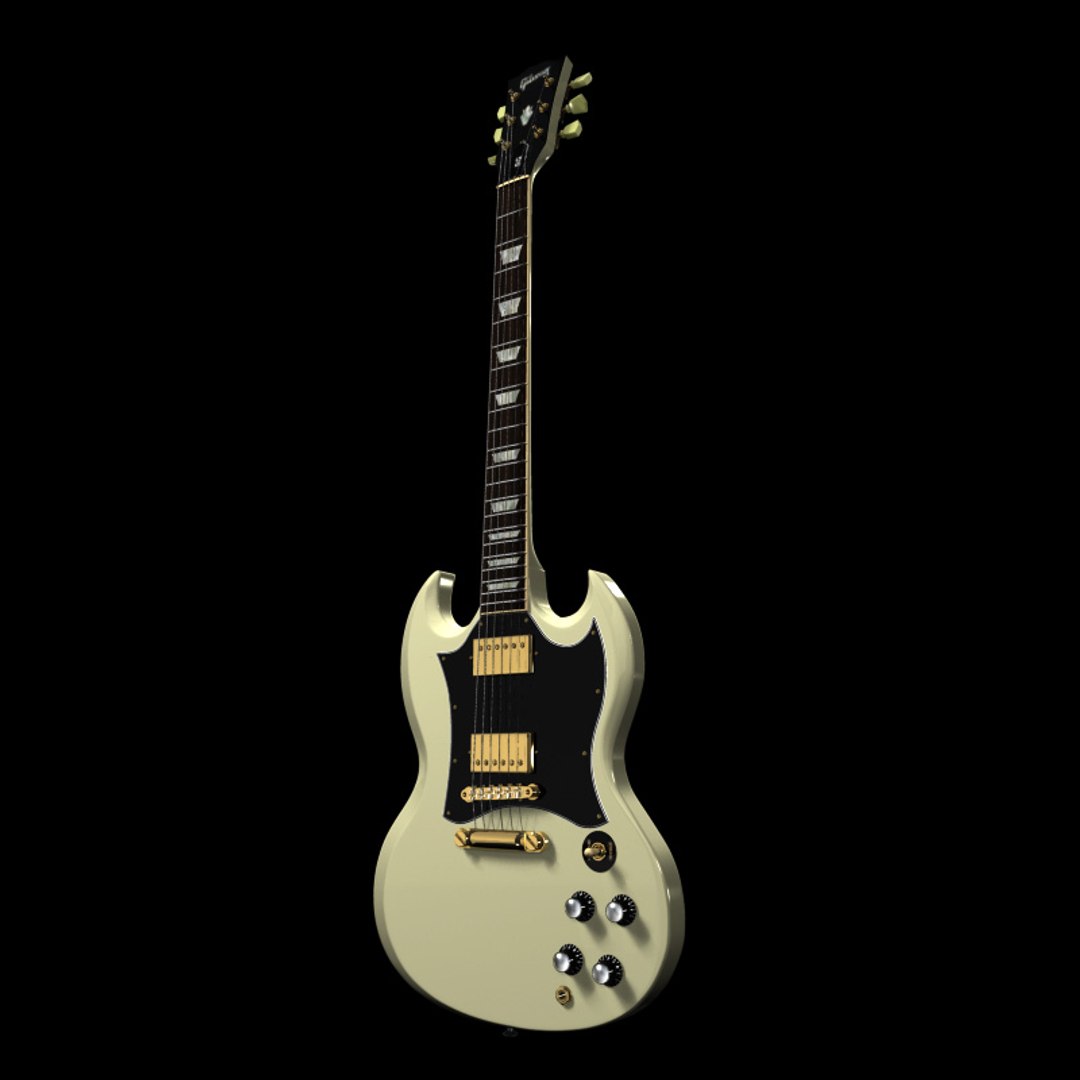 Gibson Sg Ivory Guitar 3d Max
