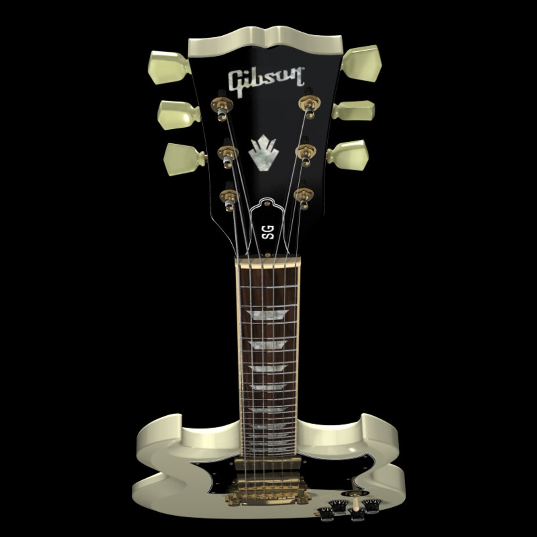Gibson Sg Ivory Guitar 3d Max