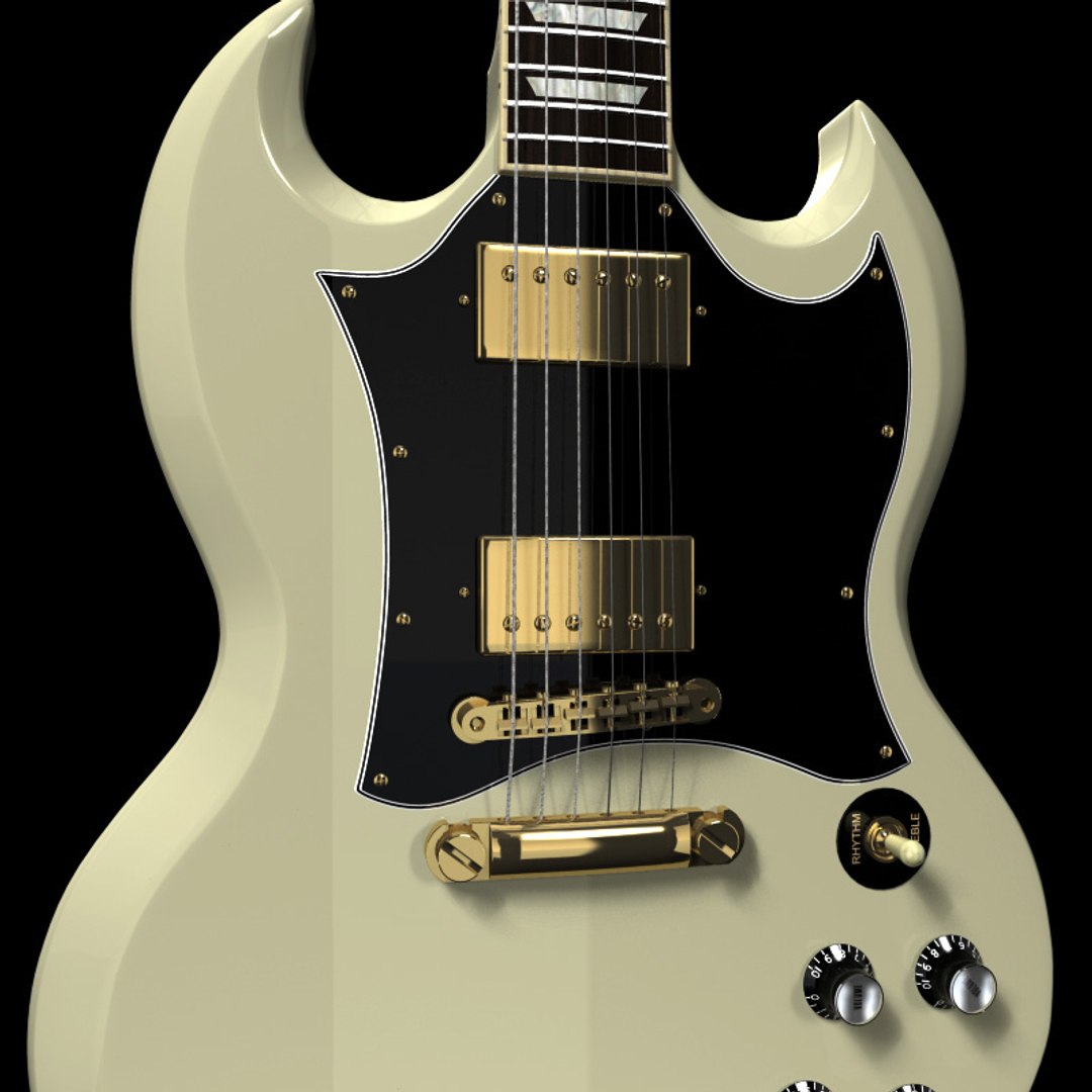 Gibson Sg Ivory Guitar 3d Max