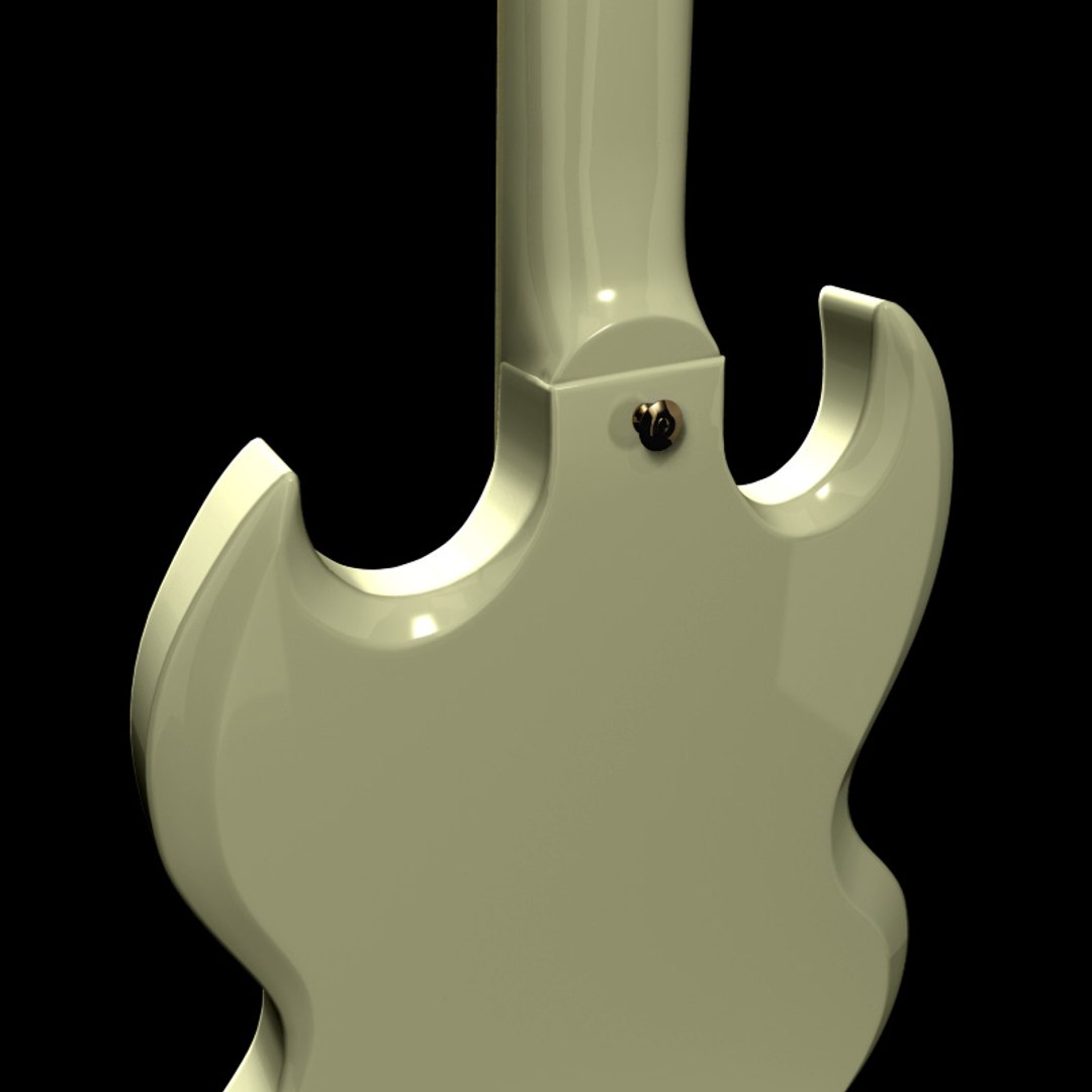 Gibson Sg Ivory Guitar 3d Max