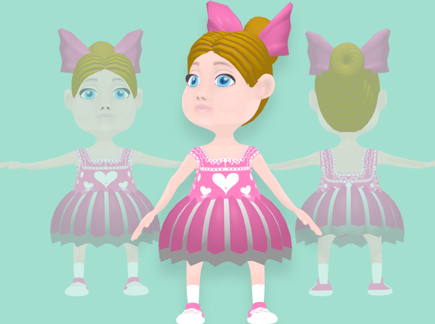 3D model girl cartoon - TurboSquid 1173802