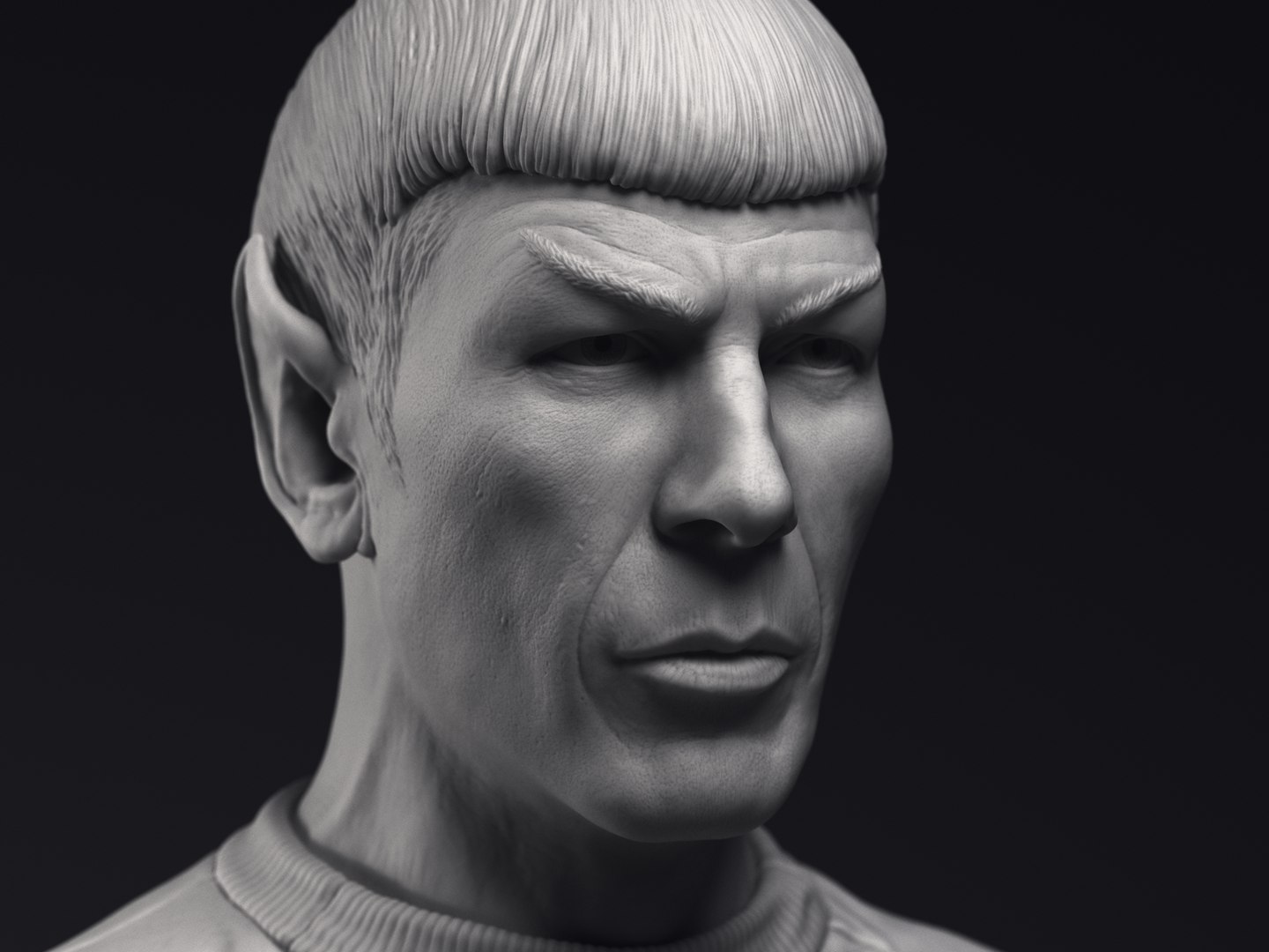 3D Leonard Nimoy As Mr Spock Bust Model - TurboSquid 1872028