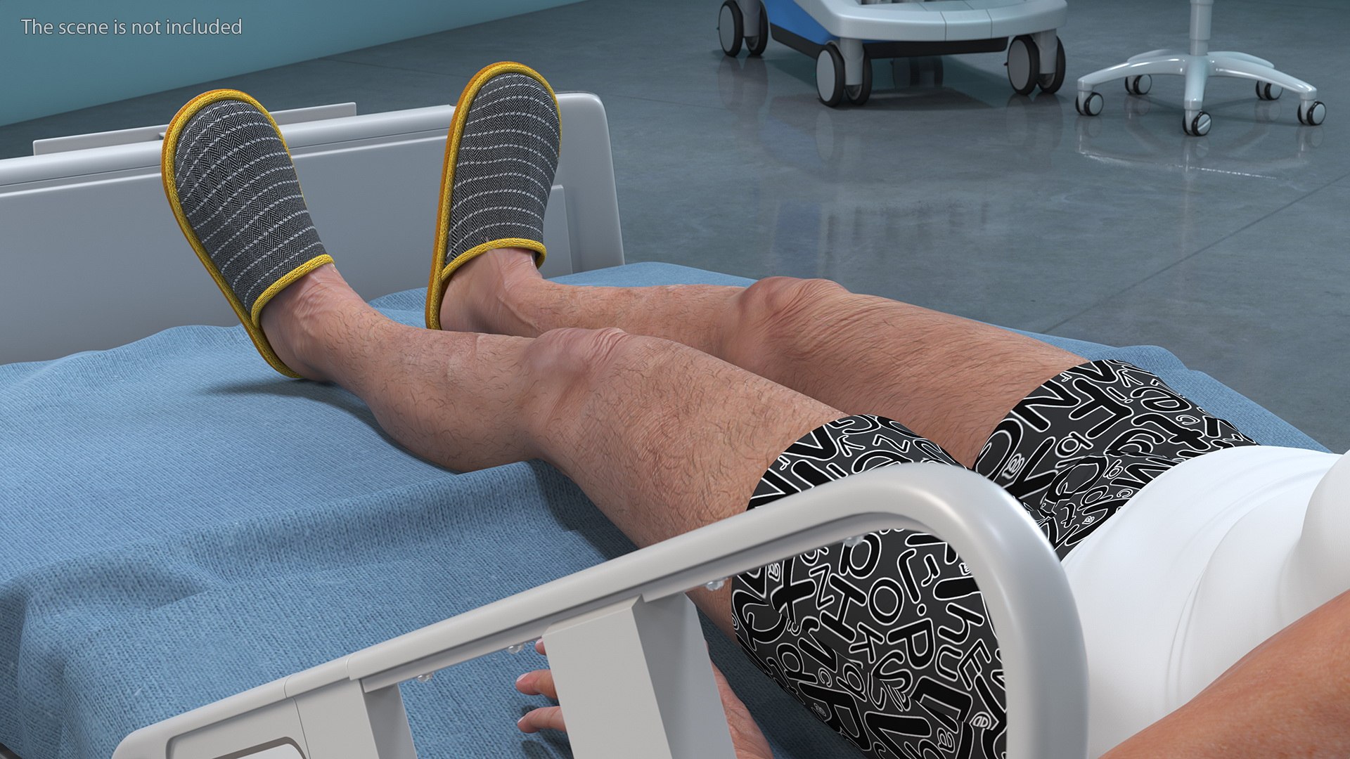 Patient on Hospital Bed 2 and Doctor Rigged for Maya 3D model ...