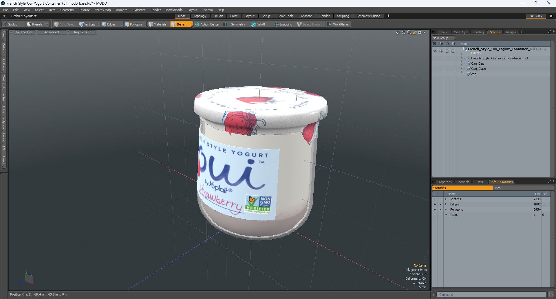 3D French Style Oui Yogurt Container Full - TurboSquid 2277716