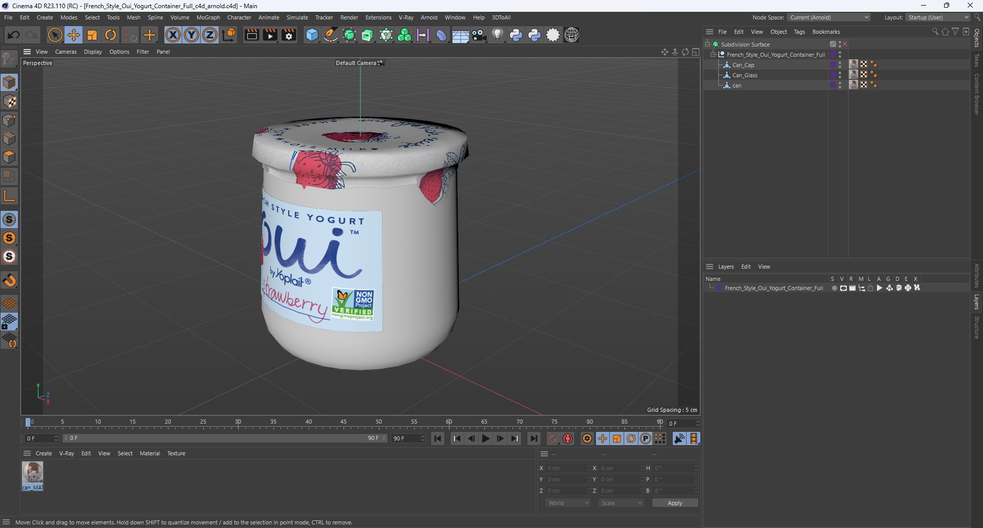 3D French Style Oui Yogurt Container Full - TurboSquid 2277716