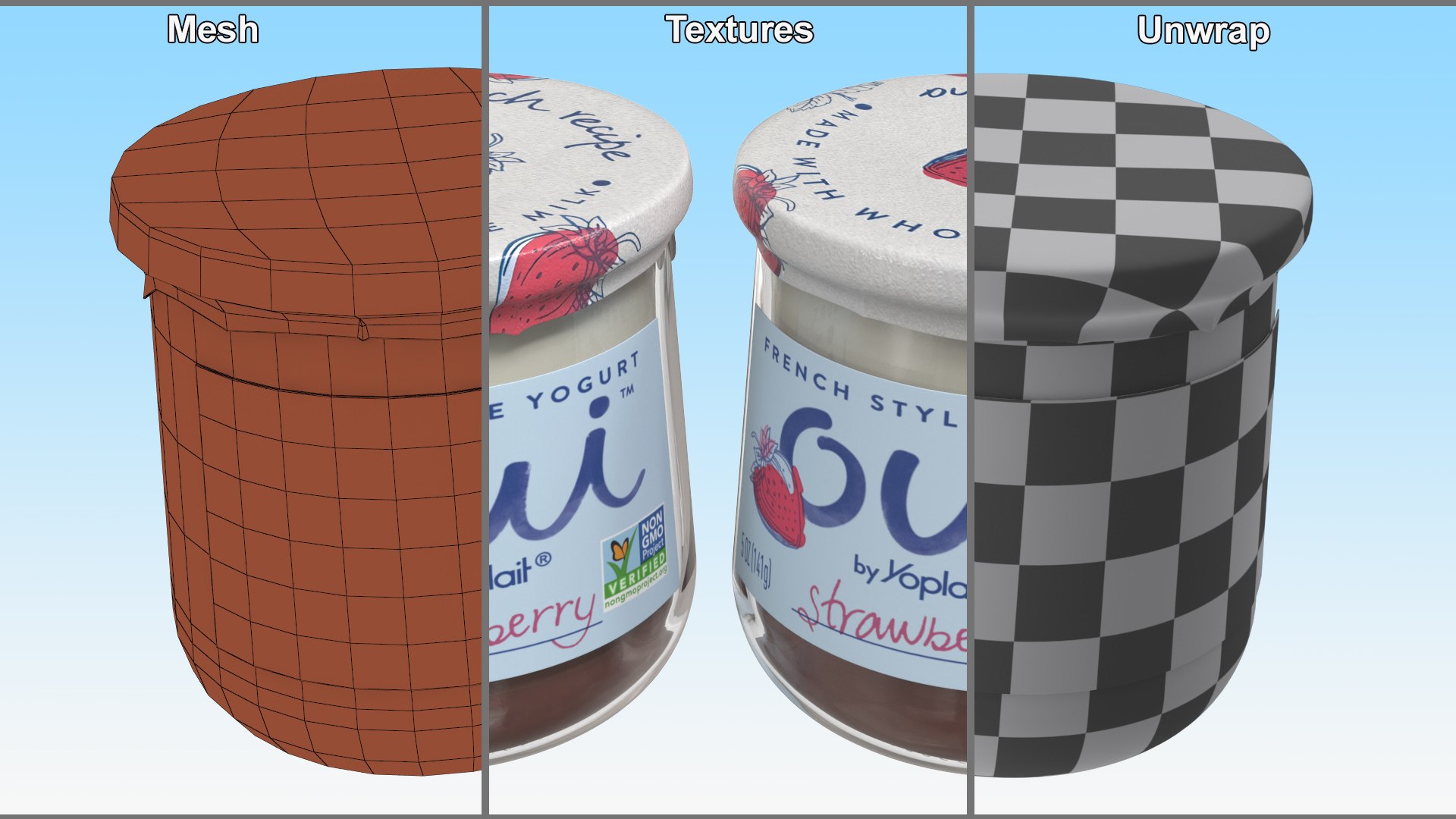 3D French Style Oui Yogurt Container Full - TurboSquid 2277716