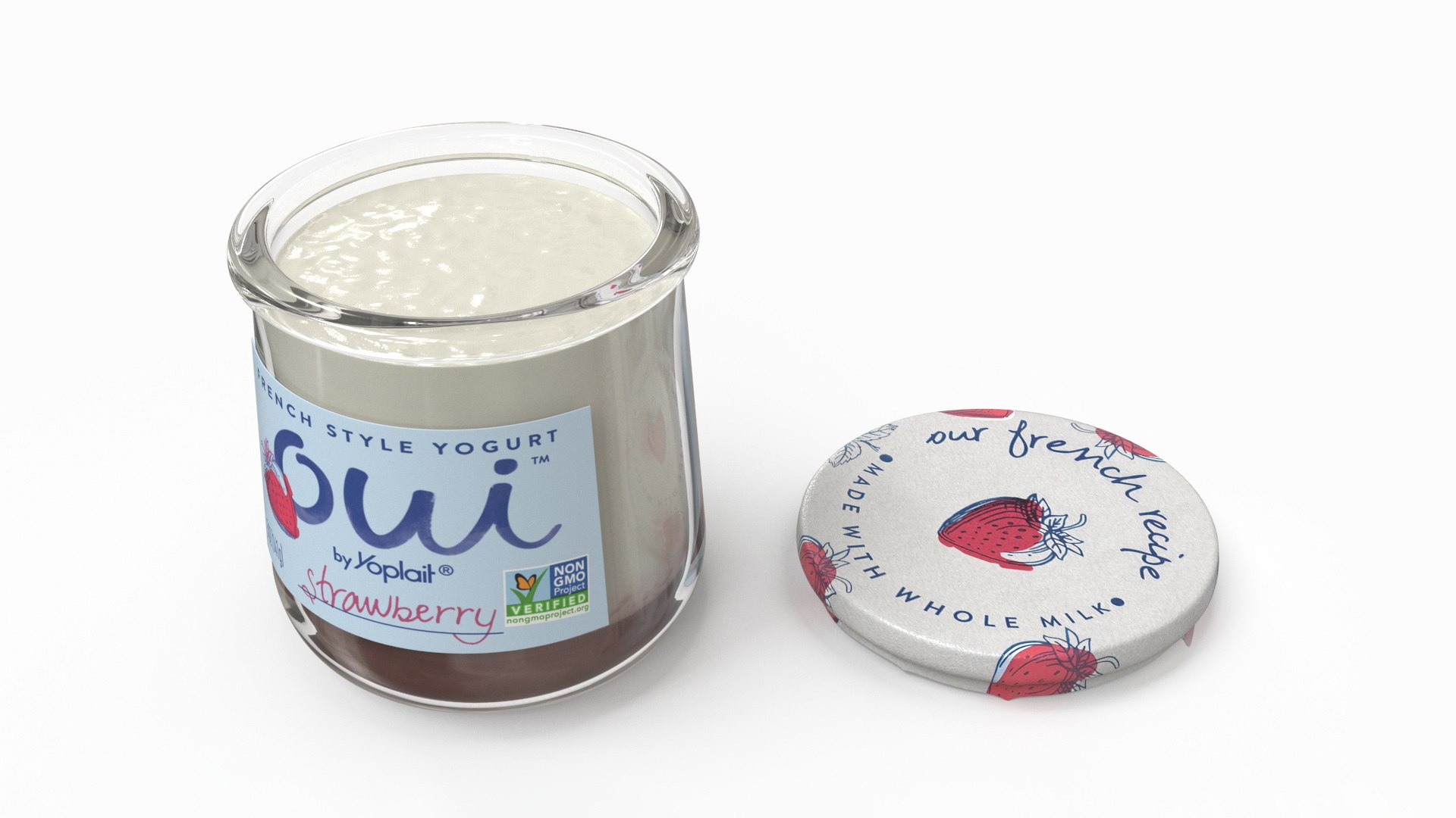 3D French Style Oui Yogurt Container Full - TurboSquid 2277716