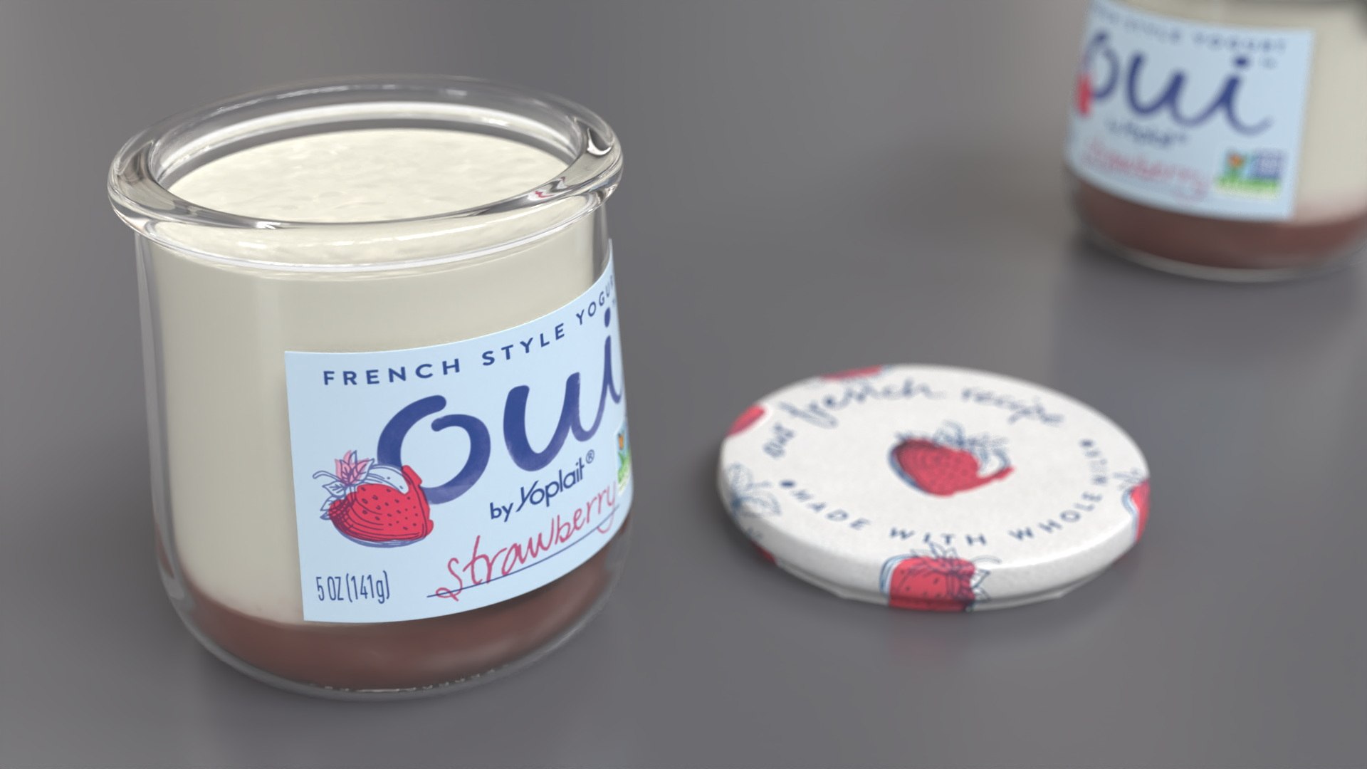 3D French Style Oui Yogurt Container Full - TurboSquid 2277716